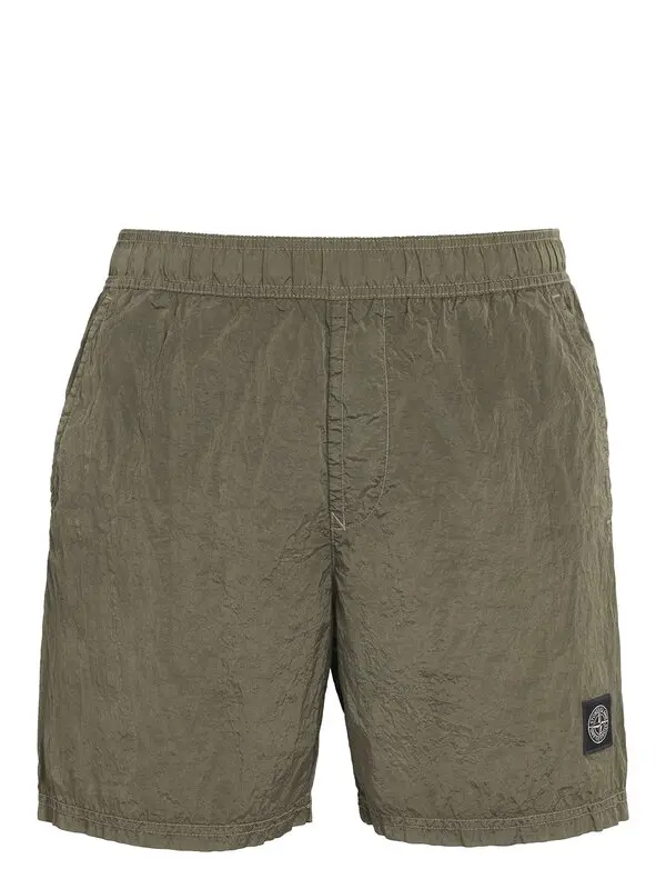 Stone Island Recycled Logo Swim Shorts - Green