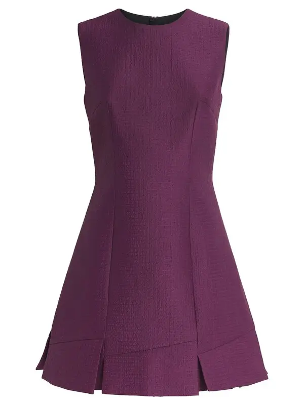 EMILIA WICKSTEAD Pleated Petronella Mini Dress - Burgundy