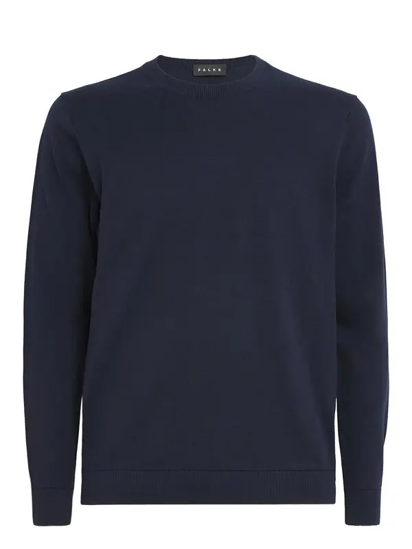 Falke Cotton Crew-neck Sweater - Navy