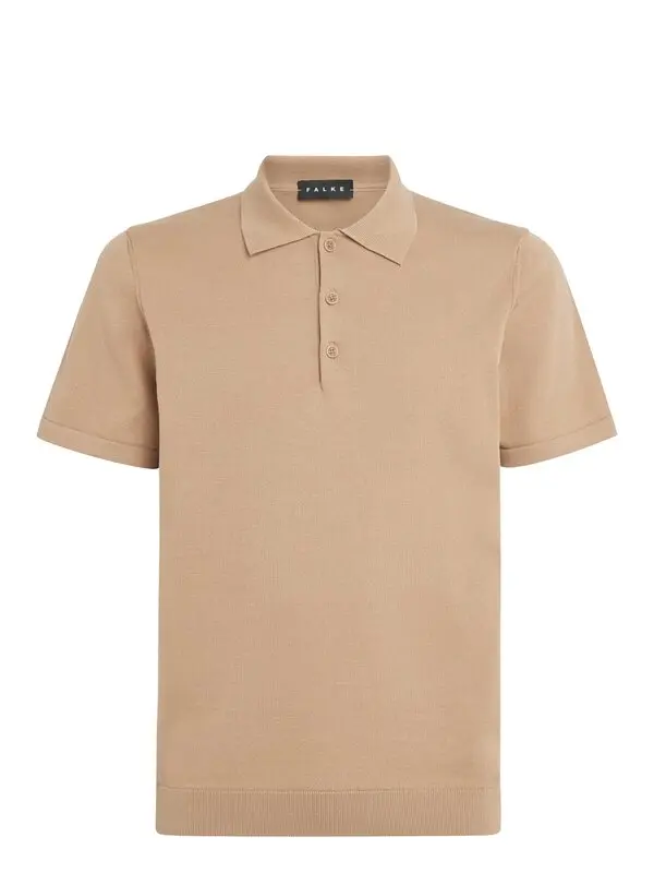 Falke Cotton Jersey Polo Shirt - Brown