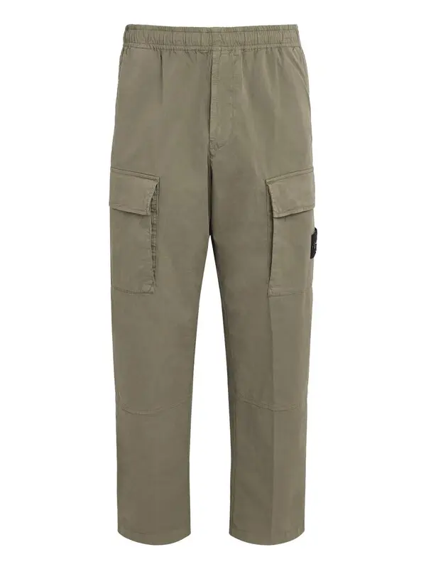 Stone Island Stretch Organic Cotton Cargo Trousers - Green