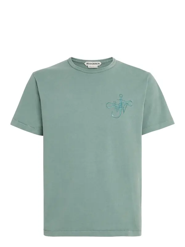 JW Anderson Cotton Ribbon Anchor T-shirt - Blue