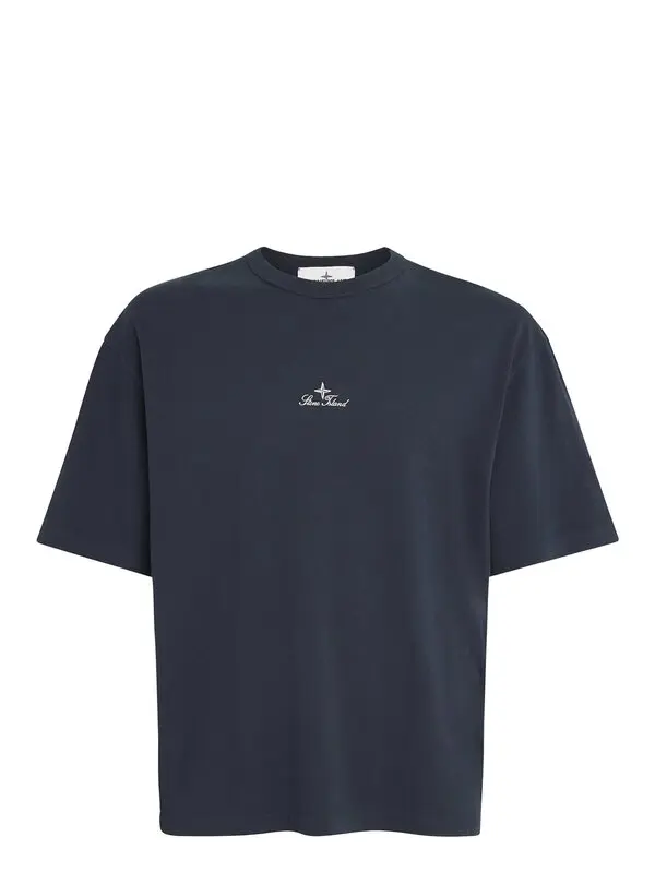 Stone Island Organic Cotton Logo T-shirt - Navy