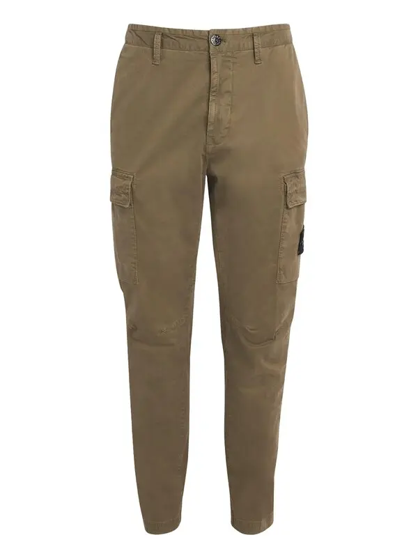 Stone Island Stretch Organic Cotton Cargo Trousers - Green