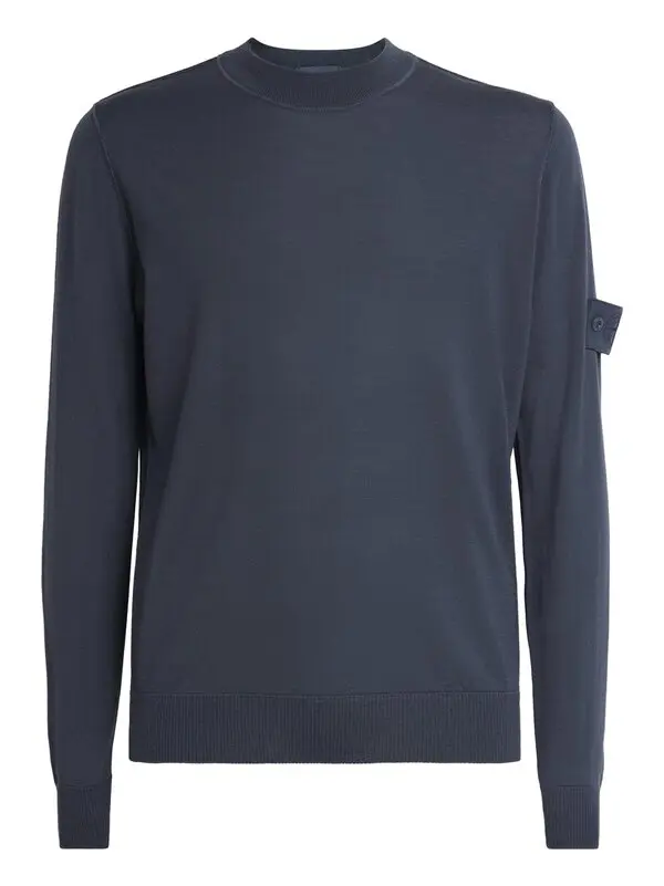 Stone Island Virgin Wool Ghost Sweater - Blue