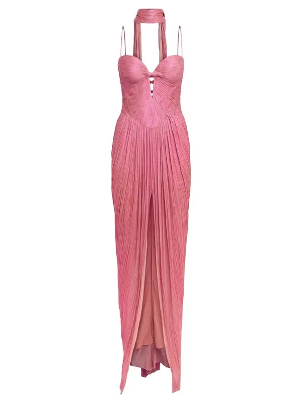 MARIA LUCIA HOHAN Silk Cut-out Tonia Maxi Dress - Pink