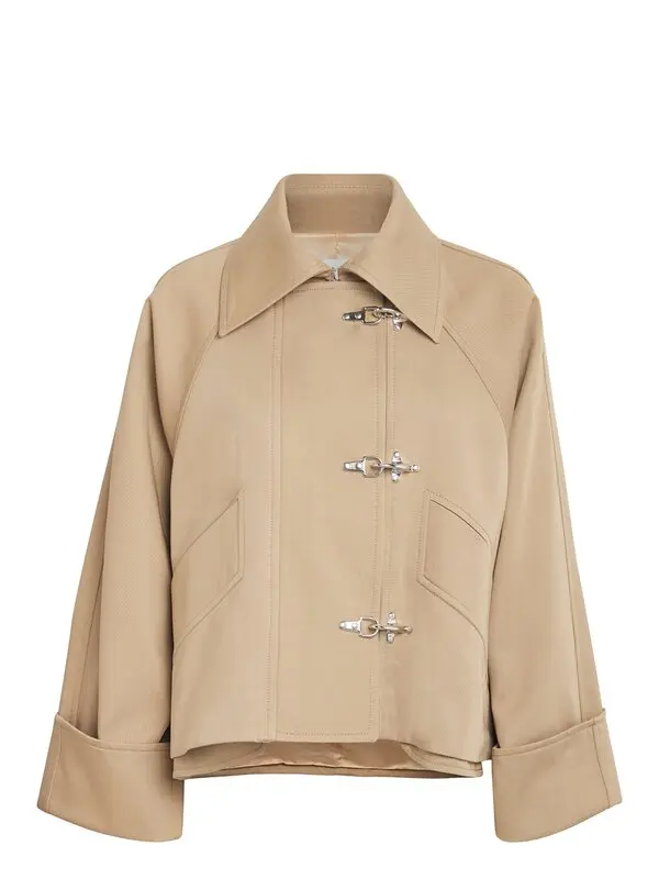 PATOU Cotton Twill Cropped Jacket - Beige