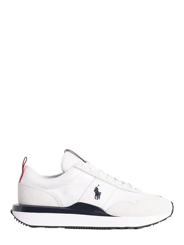 Polo Ralph Lauren Leather-blend Train 89 Sneakers - Ivory
