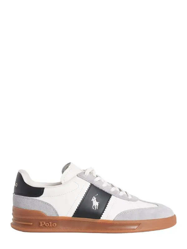 Polo Ralph Lauren Heritage Court Leather-blend Sneakers - Ivory