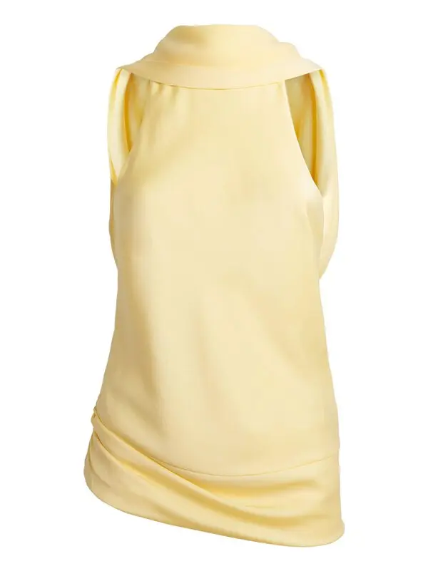 Simkhai Satin Samira Cape Blouse - Yellow