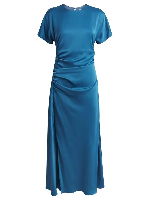 Simkhai Satin Draped Marabella Midi Dress - Blue