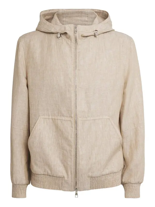 BRETT JOHNSON Linen Hooded Jacket - Beige