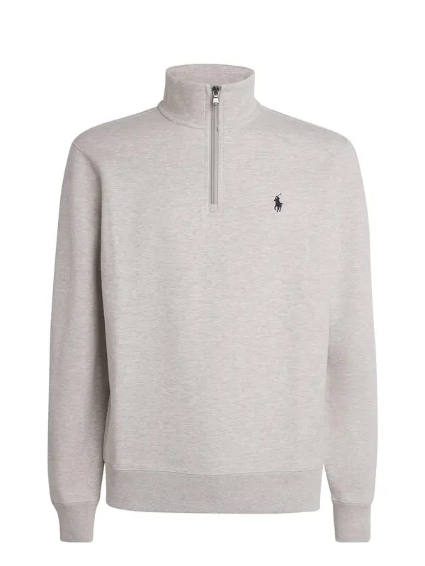Polo Ralph Lauren Cotton-blend Quarter-zip Sweatshirt - Grey