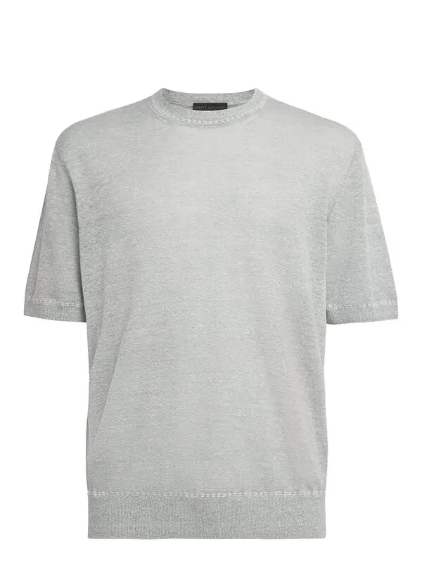 BRETT JOHNSON Linen-silk T-shirt - Grey