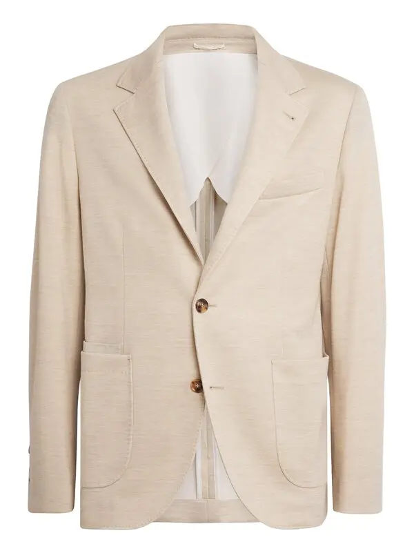 BRETT JOHNSON Virgin Wool-silk-linen Blazer - Beige