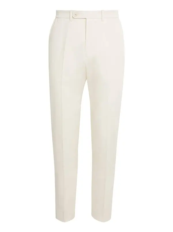 BRETT JOHNSON Stretch-cotton-silk Trousers - White