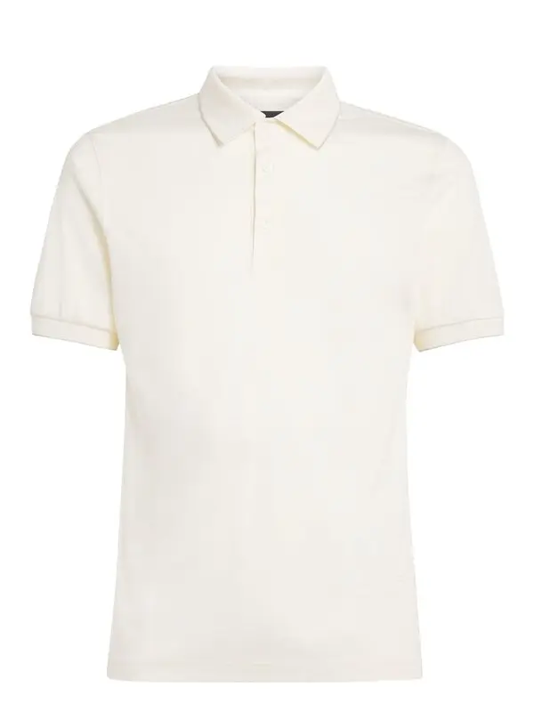BRETT JOHNSON Cotton-silk Tipped Polo Shirt - White