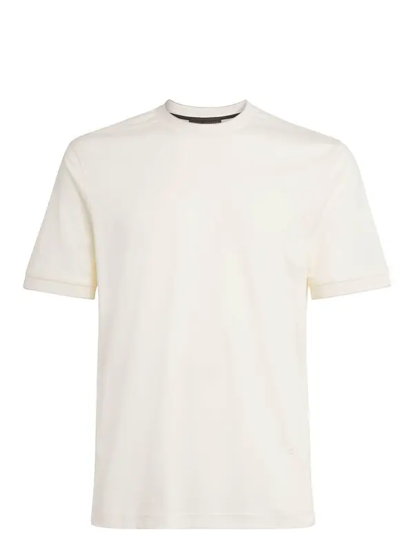 BRETT JOHNSON Cotton-silk T-shirt - Ivory