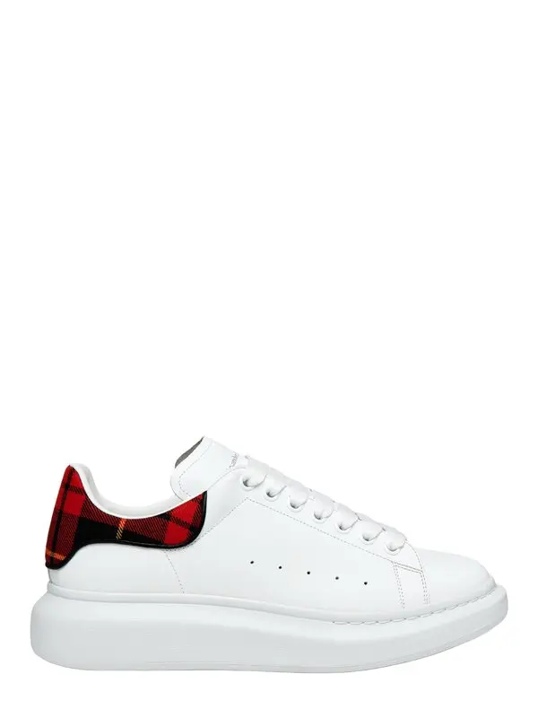 Alexander McQueen Leather Tartan-trim Oversized Sneakers - Ivory