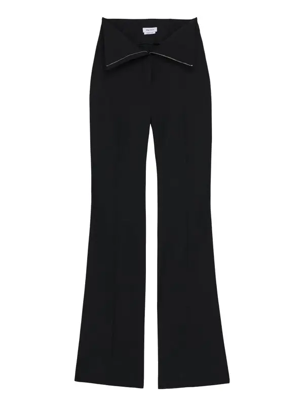Alexander McQueen Wool Foldover-waist Trousers - Black
