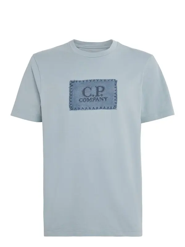 C.P. COMPANY Cotton Stamp Logo T-shirt - Blue