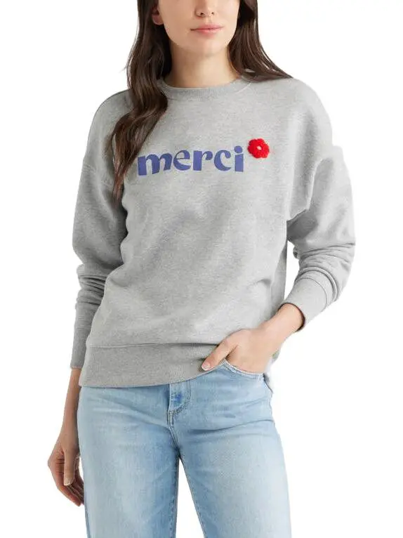 Caslon Merci Graphic Sweatshirt - Grey Heather