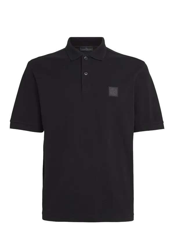 Stone Island Organic Cotton Ghost Polo Shirt - Black