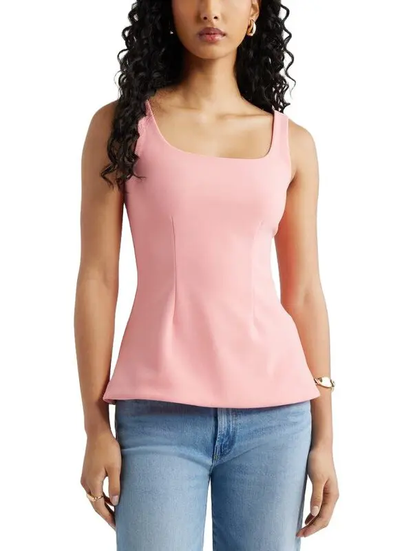 OPEN EDIT Flared Tank - Pink Flamingo