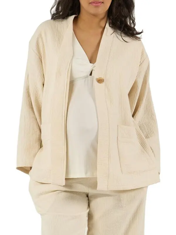 CACHE COEUR Maternity And Nursing Kimono Jacket - Natural