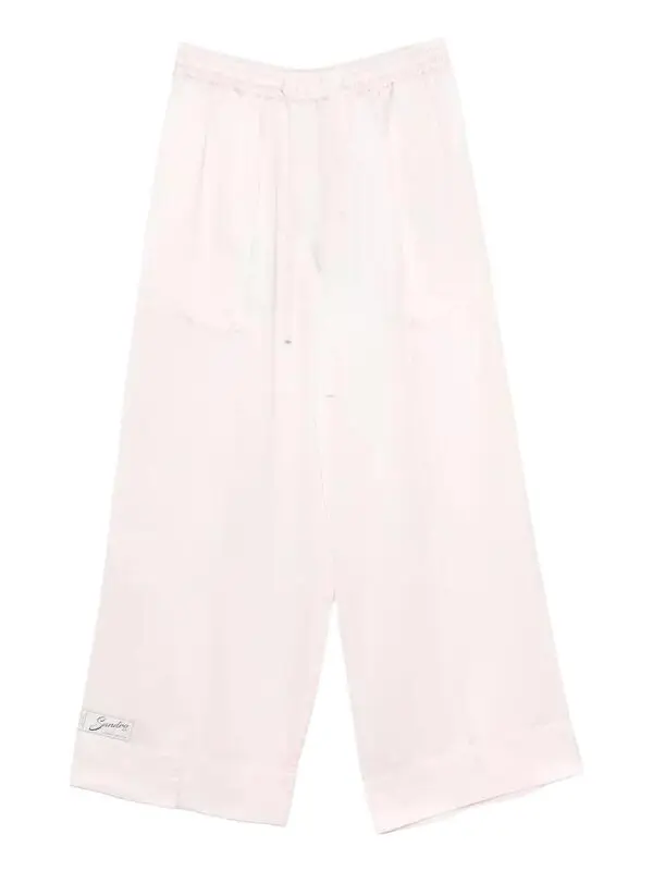 Sandro Drawstring Palazzo Pants - Pink