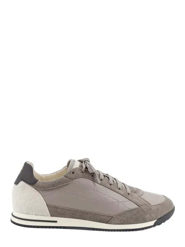 Brunello Cucinelli Leather Sneakers - Smoke Grey