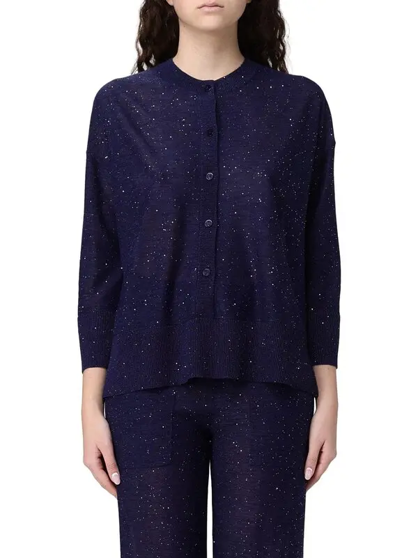 KANGRA Viscose Blend Cardigan - Blue