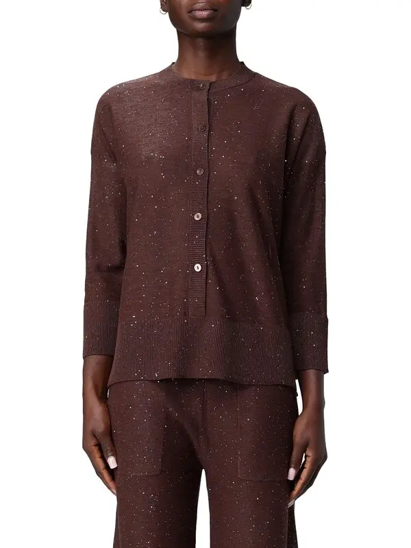 KANGRA Viscose Blend Cardigan - Cocoa
