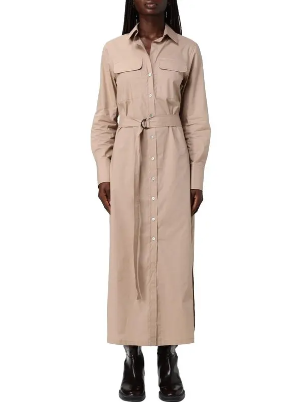 KANGRA Button-up Maxi Dress With Belt - Camel
