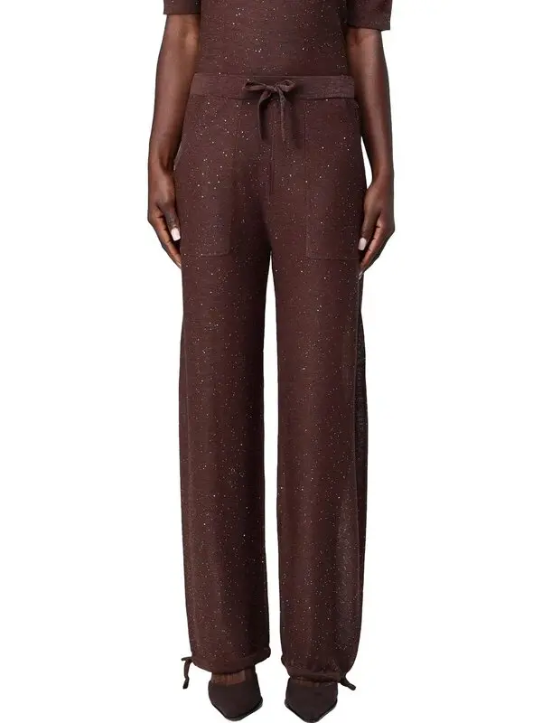 KANGRA Viscose Knit Trousers - Cocoa