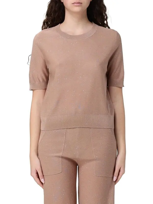 KANGRA Viscose Blend Crew Neck Sweater - Beige