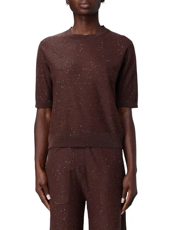 KANGRA Viscose Blend Crew Neck Sweater - Cocoa