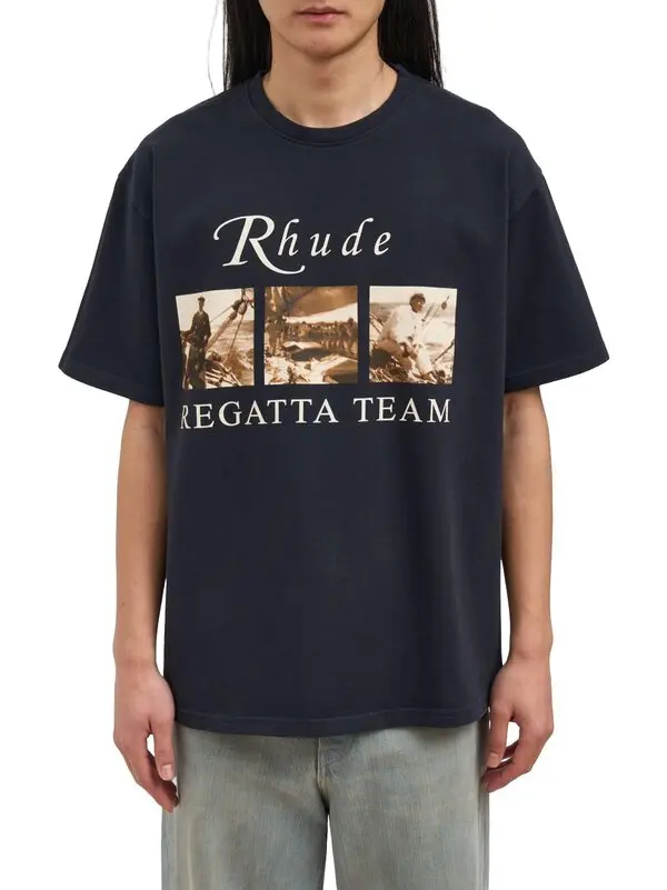 Rhude Printed Cotton T-shirt - Black