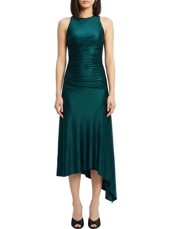 Victoria Beckham Sleeveless Asymmetrical Midi Dress - Black