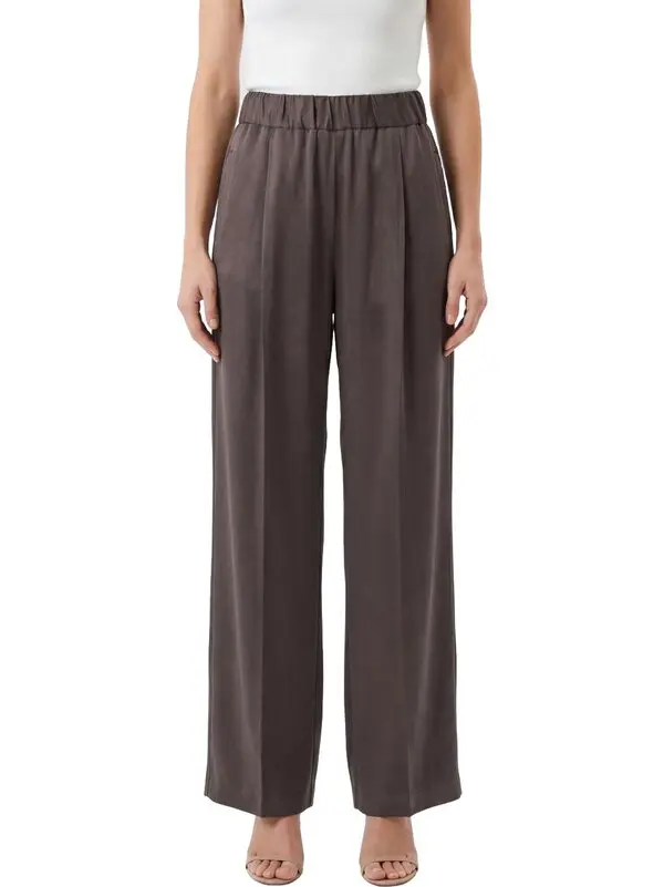 SEMICOUTURE Wide Leg Trousers - Cocoa