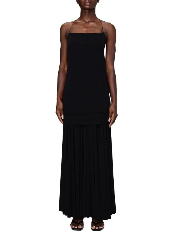 Jacquemus Long Draped Maxi Dress - Black
