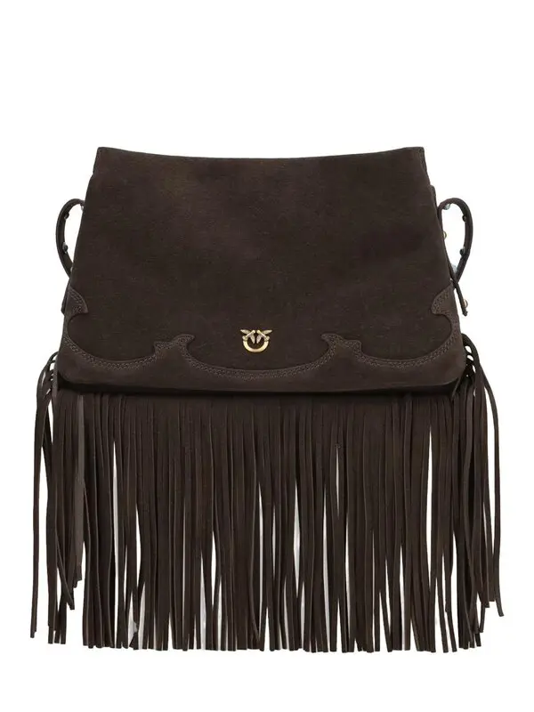 Pinko Crossbody Bag With Fringe - Brown