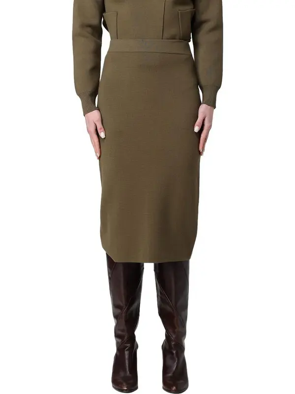 Max Mara Viscose Blend Pencil Skirt - Kaki