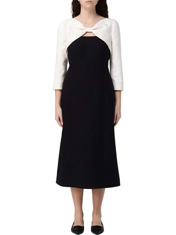 Valentino Garavani Bi Virgin Wool And Silk Midi Dress - Black