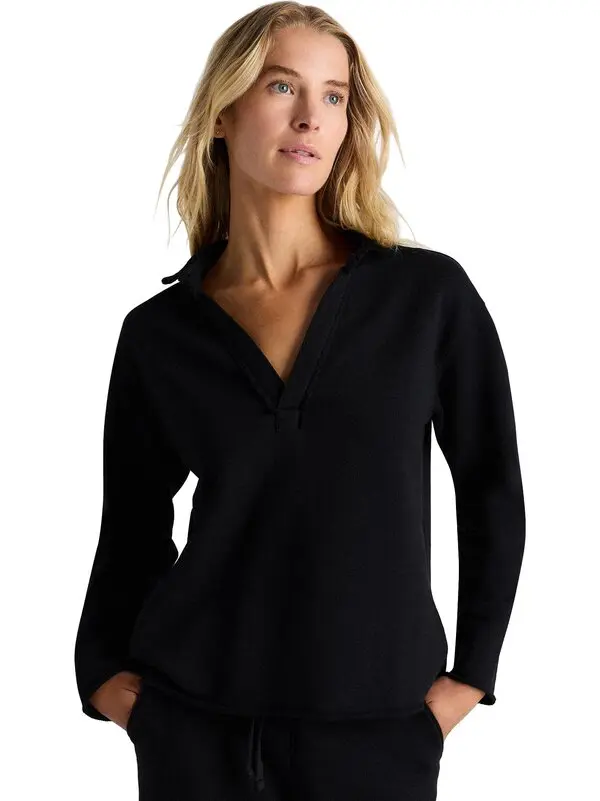 Quince Organic French Terry Henley - Bold Black