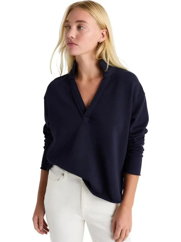 Quince Organic French Terry Henley - Deep Navy