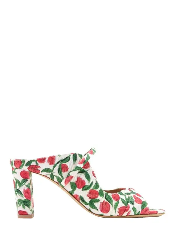 MALONE SOULIERS Norah Floral-print Sandals - White