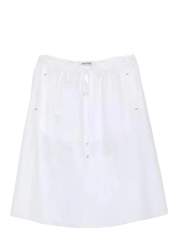 LOW CLASSIC Drawstring Midi Skirt - White