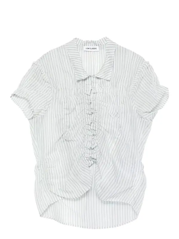 LOW CLASSIC Striped Ruffled Shirt - White