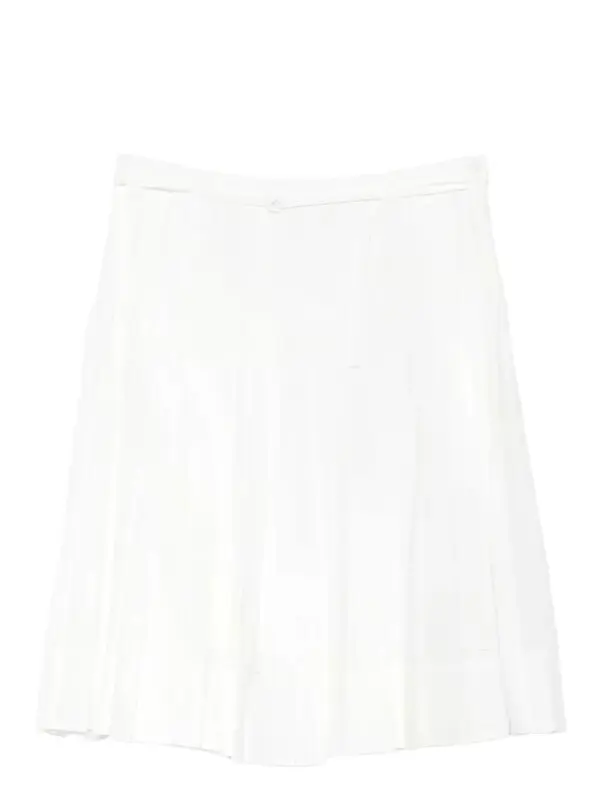 LOW CLASSIC Pleated Midi Skirt - White